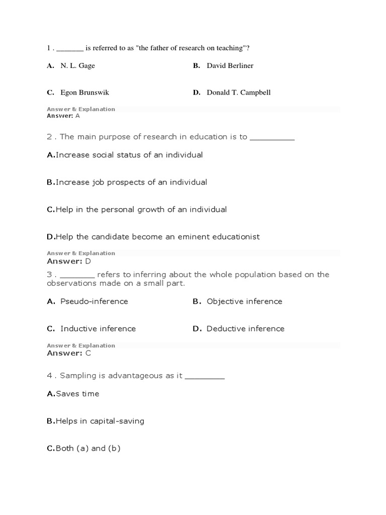 Research Methodology MCQ Questions With Answers | Scientific Method ...