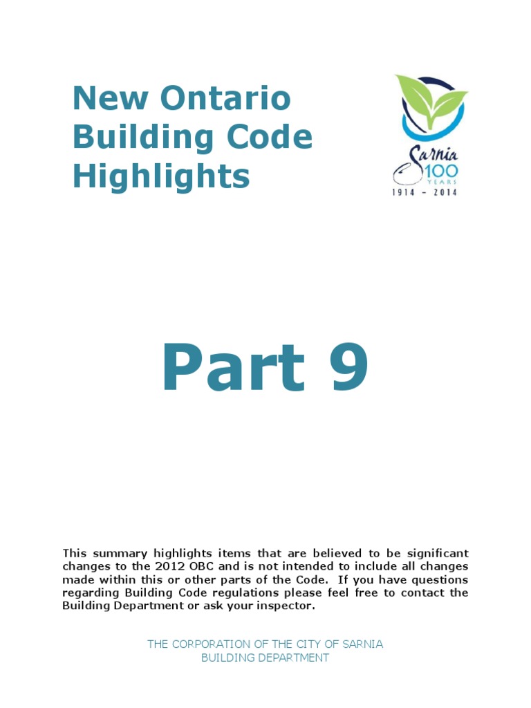 New Ontario Building Code Highlights: The Corporation of The City of ...