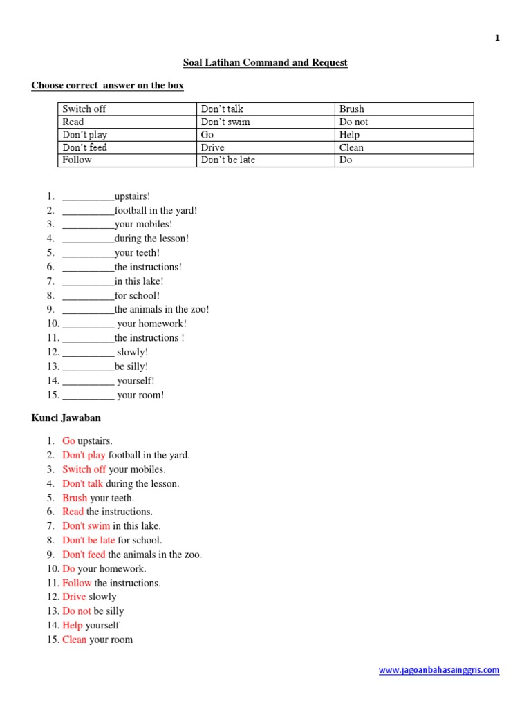 Command and Request Exercises | PDF