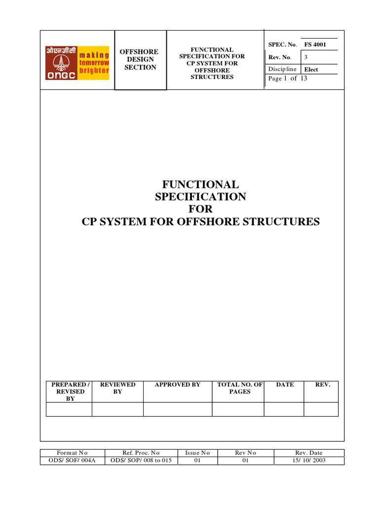 Cathodic Protection System For Offshore Structure | PDF | Anode ...