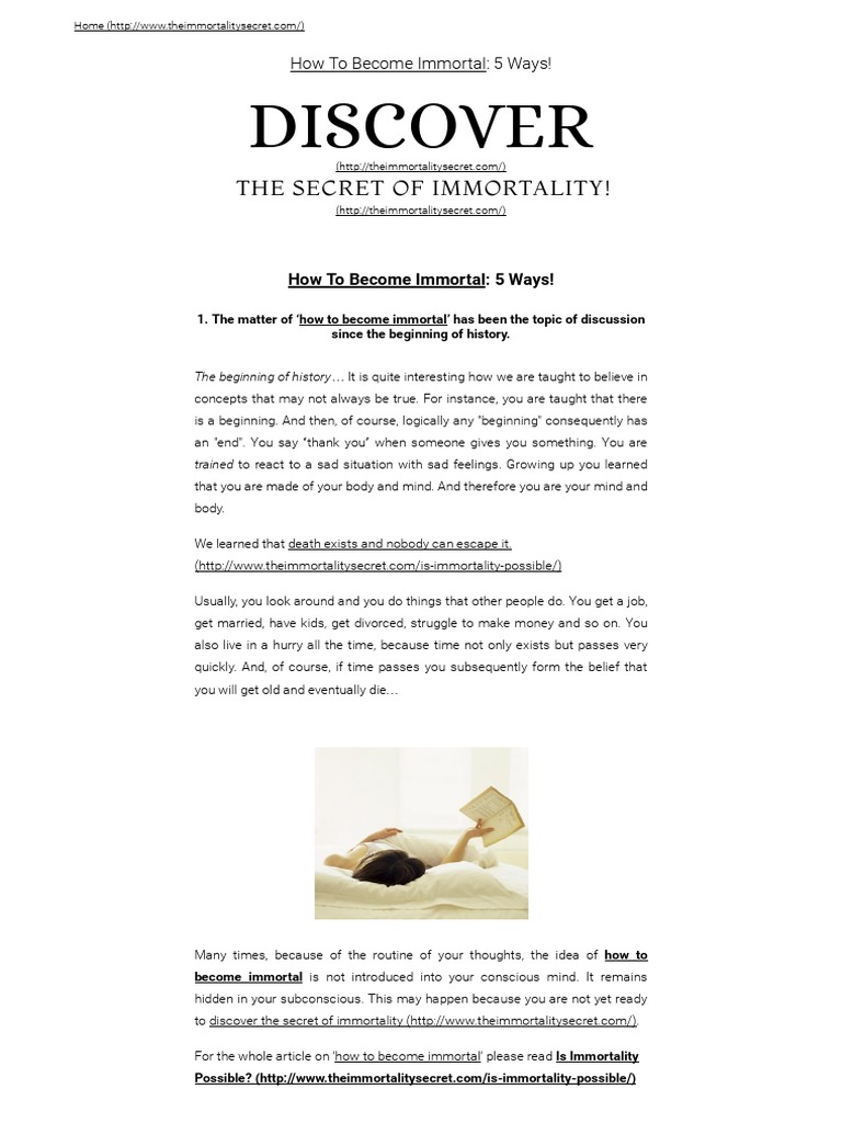 How To Become Immortal_ 5 Ways! Discover The Secret Of Immortality!.pdf ...