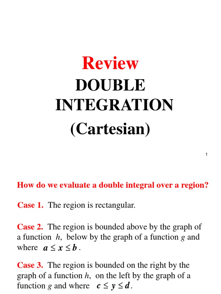 Review Double Integration | PDF | Function (Mathematics) | Integral