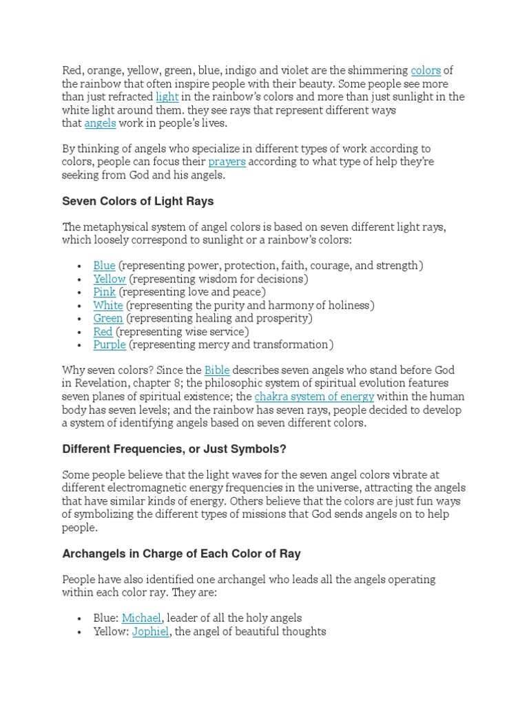 Colors of Angels | Download Free PDF | Angel | Color