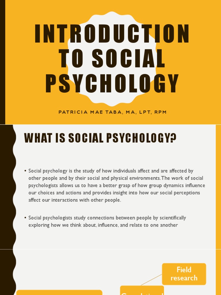 Introduction To Social Psychology | PDF