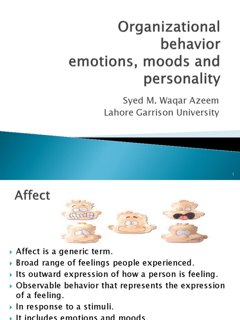 Organizational Behavior Emotions and Moods LGU | PDF | Mood (Psychology ...