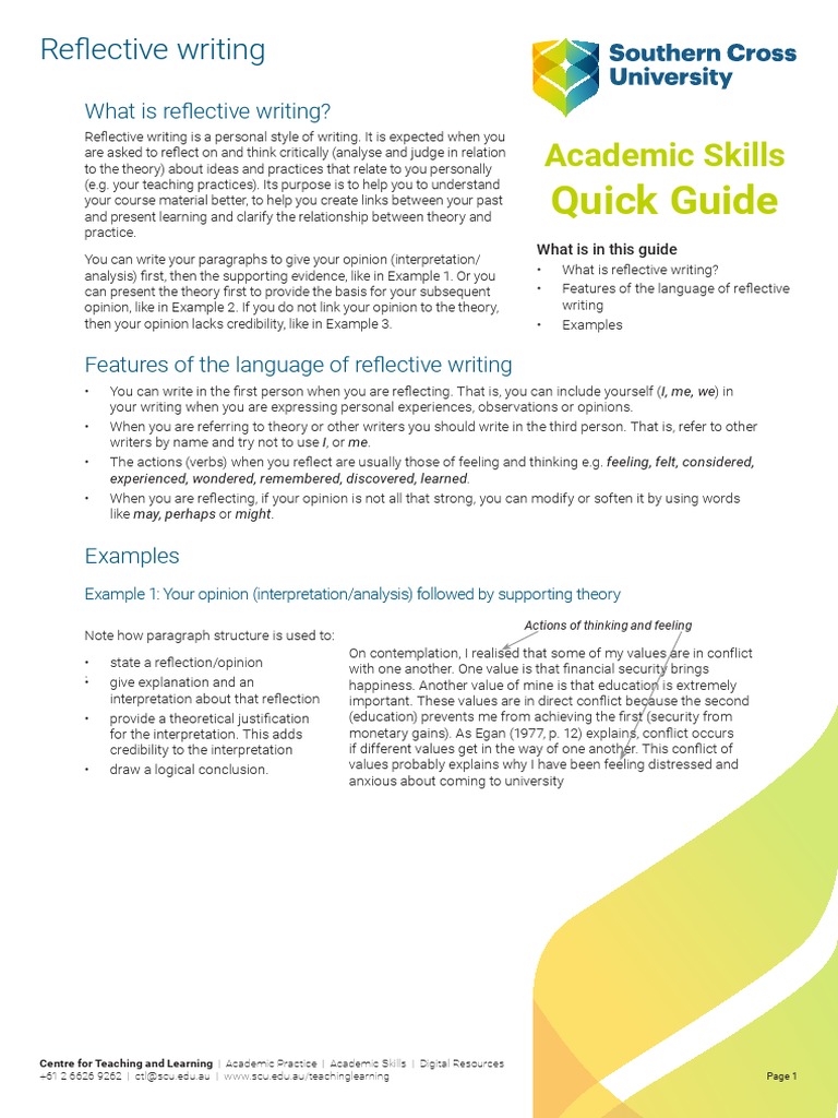 Reflective Writing | PDF | Theory | Metaphysics
