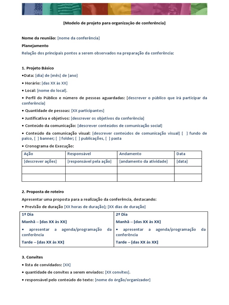 Modelo de Projeto para Organizacao de Evento | PDF | Comunicação ...