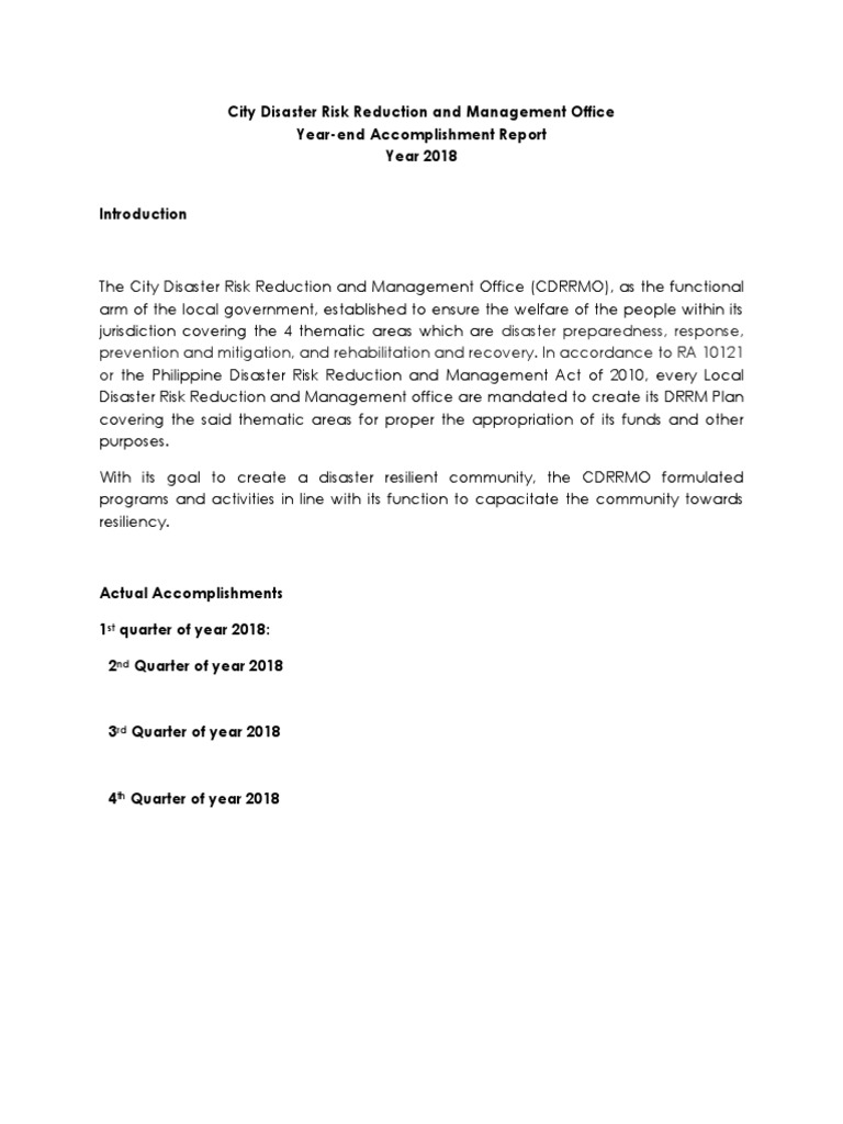 2018 City Disaster Management Report | PDF