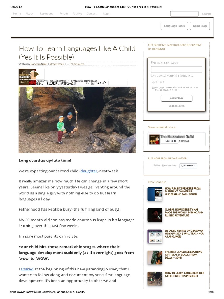 How To Learn Languages Like A Child | PDF | Language Acquisition ...