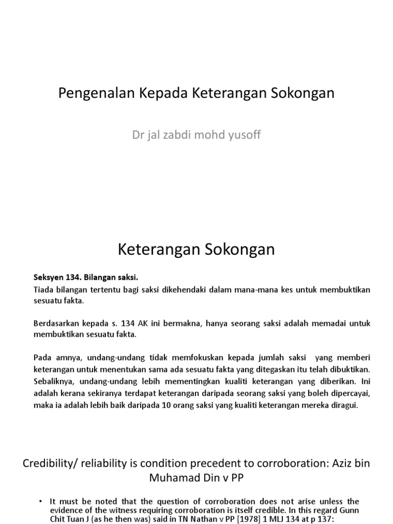 Corroboration - Intro | PDF | Circumstantial Evidence | Evidence