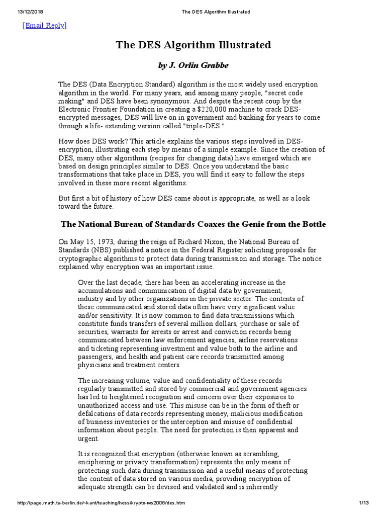DES Algorithm for Tech Enthusiasts | PDF | Cryptography | Encryption