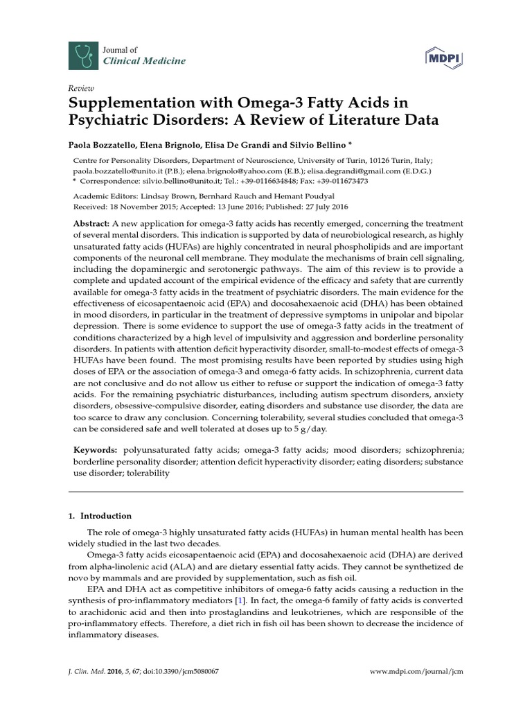 Omega 3 | PDF | Omega 3 Fatty Acid | Antipsychotic