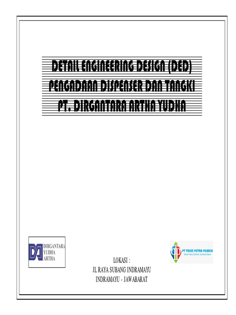 Detail Engineering Design (Ded) Pengadaan Dispenser Dan Tangki Pt ...