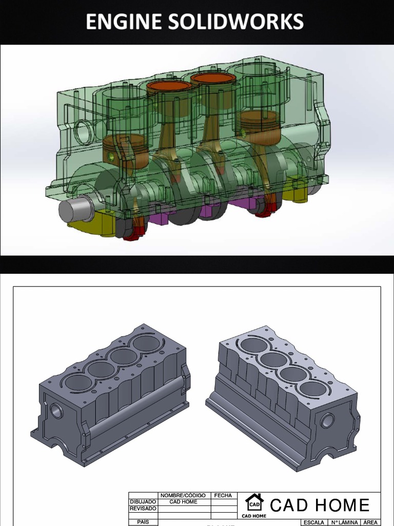 Planos Engine Solidworks PDF | PDF