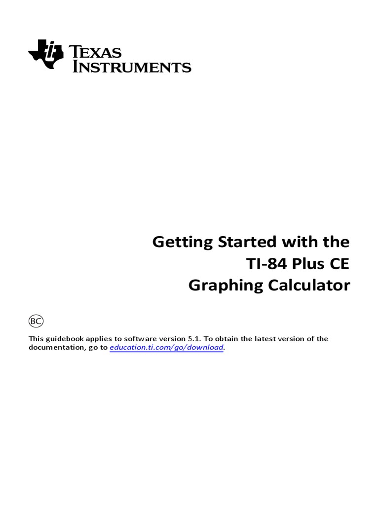 Getting Started With The TI-84 Plus CE Graphing Calculator | PDF | Menu ...