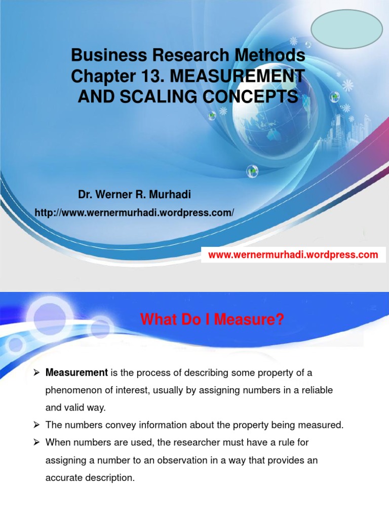 Business Research Methods Chapter 13. MEASUREMENT and Scaling Concepts | PDF | Validity ...