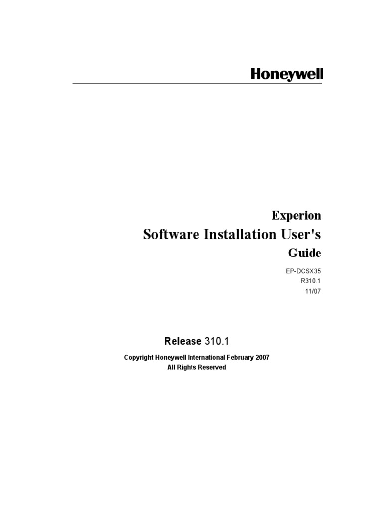HONEYWELL Experion Software Installation Users Guide | PDF | Server (Computing) | Operating System