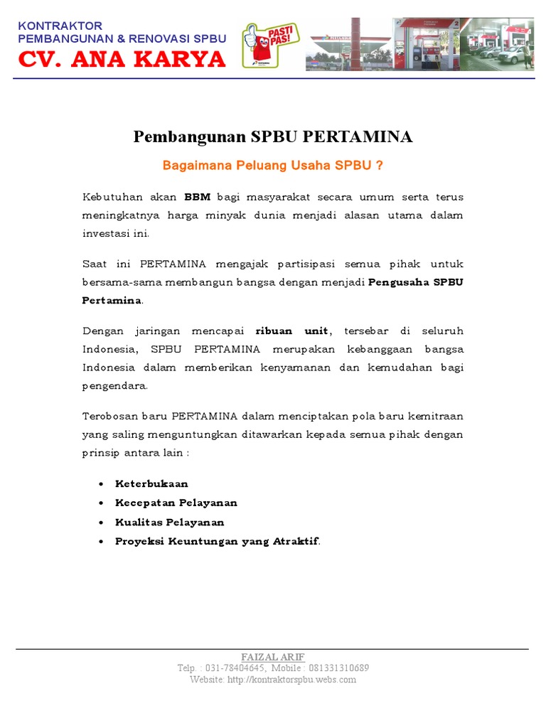 Dokumen - Tips - Proposal Pembangunan Spbu Pertamina | PDF