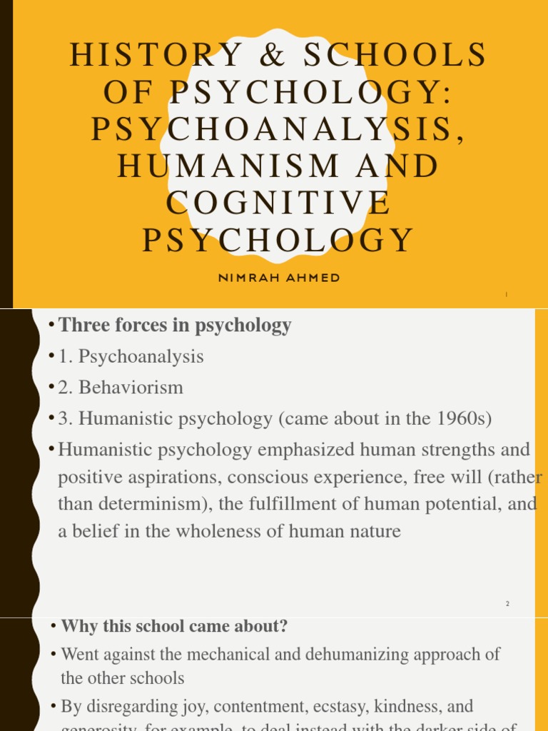 History of Psychology: Key Schools | PDF | Humanistic Psychology | Self ...