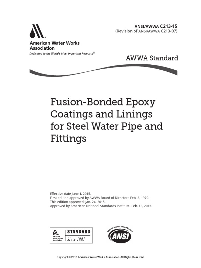 Awwa C213 15 PDF | PDF | Epoxy | Pipe (Fluid Conveyance)