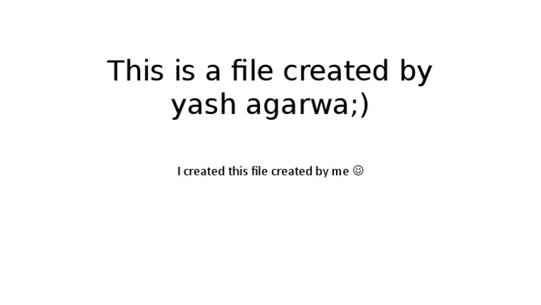 This Is A File Created by Yash Agarwa ) | PDF
