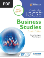 Cambridge IGCSE and O Level Business Studies Revised Coursebook | PDF