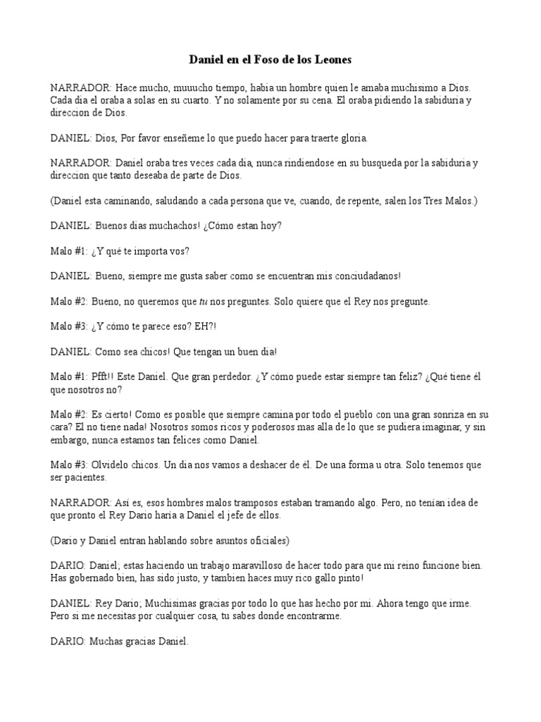 Daniel y Los Leones | PDF | Oración | Ocio