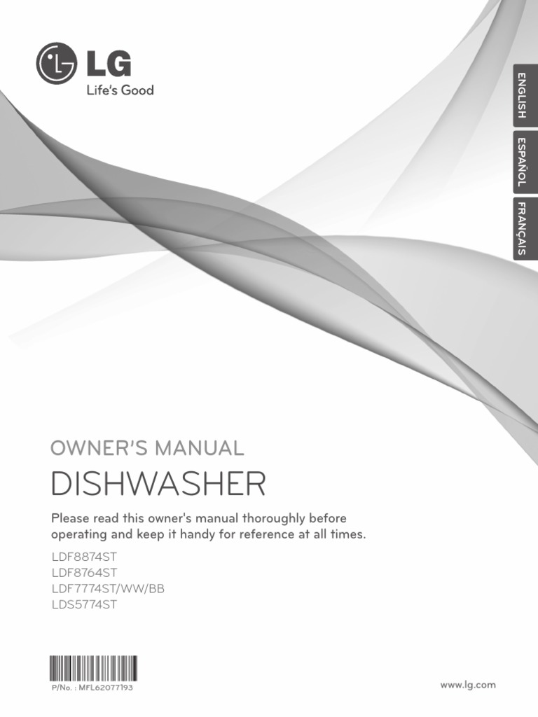 LG Dishwasher LDF7774ST Owner's Manual (English) | PDF | Dishwasher ...
