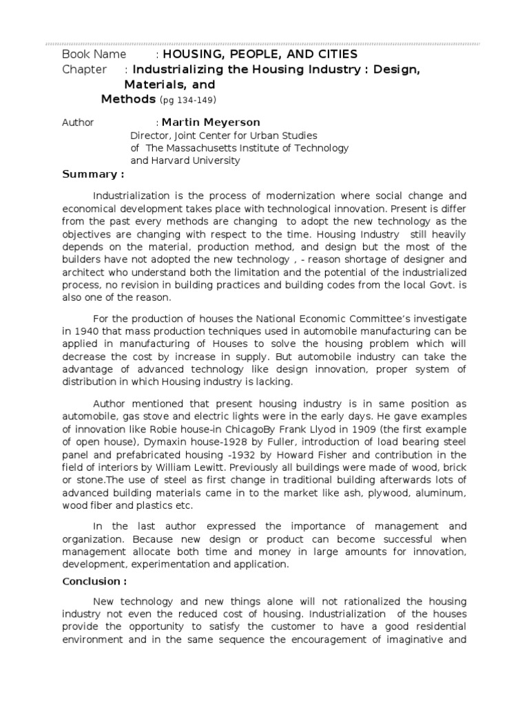 Housing And Community Planning By Pdf Innovation Design