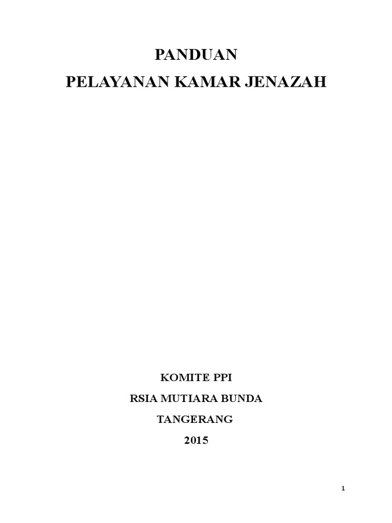 Panduan Kamar Jenazah | PDF