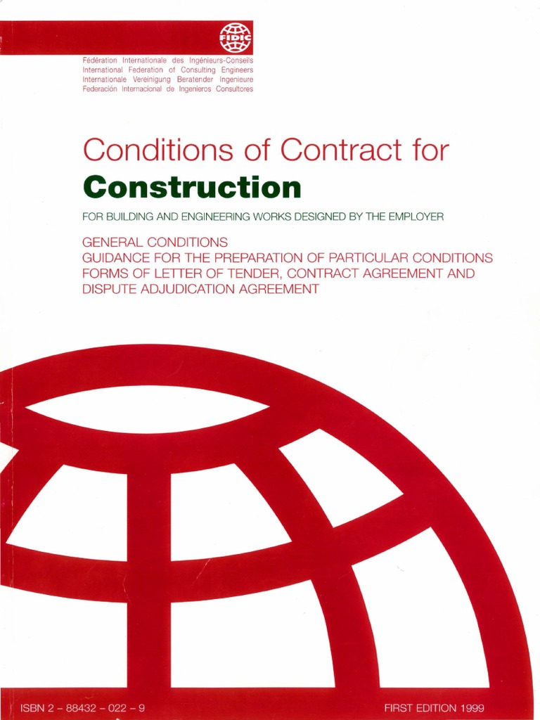 Cover Page From FIDIC (Red) Contract For Construction 1999 | PDF
