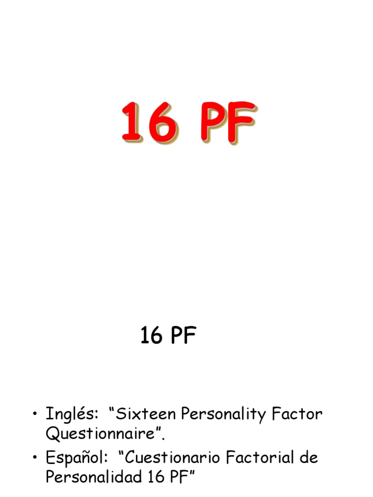 Presentacion 16PF | PDF