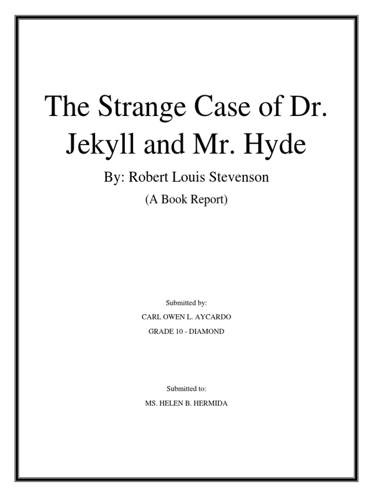 The Strange Case of Dr. Jekyll and Mr. Hyde | PDF | Strange Case Of Dr ...