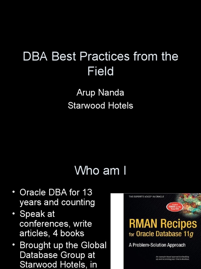 Oracle DBA Best Practices | Download Free PDF | Oracle Database | Backup