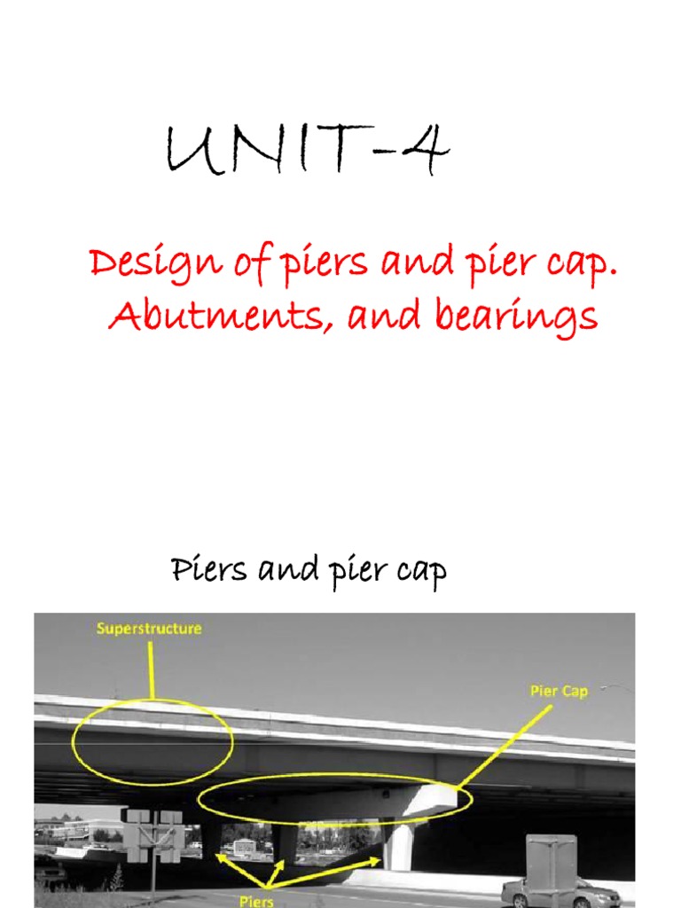 Design of Piers and Pier Cap Abutments and Bearings | PDF