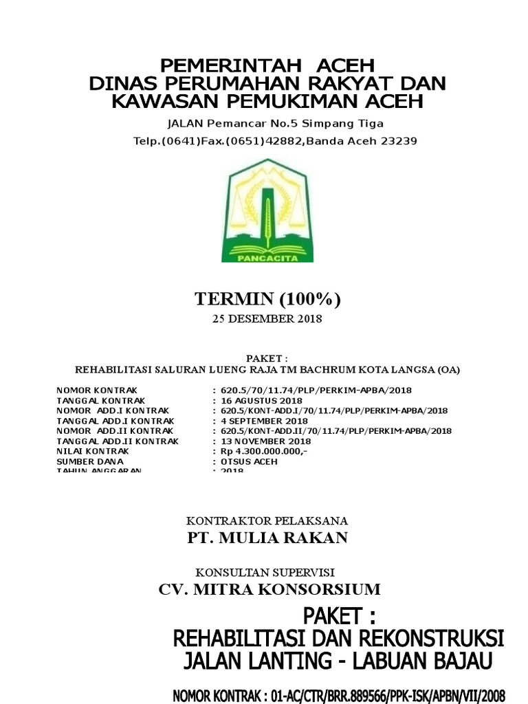 Cover Laporan Termin | PDF
