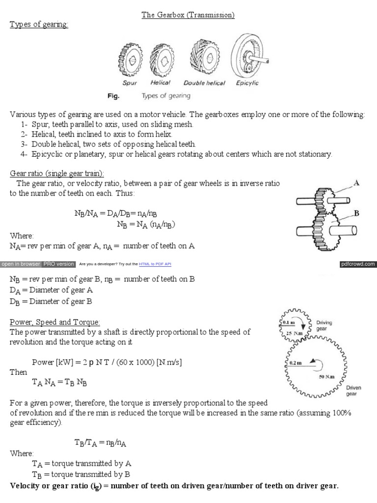 The Gear Box | PDF | Manual Transmission | Transmission (Mechanics)