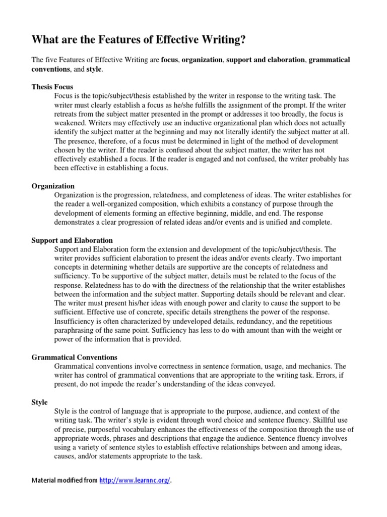 What Are The Features of Effective Writing?: Conventions, and Style ...