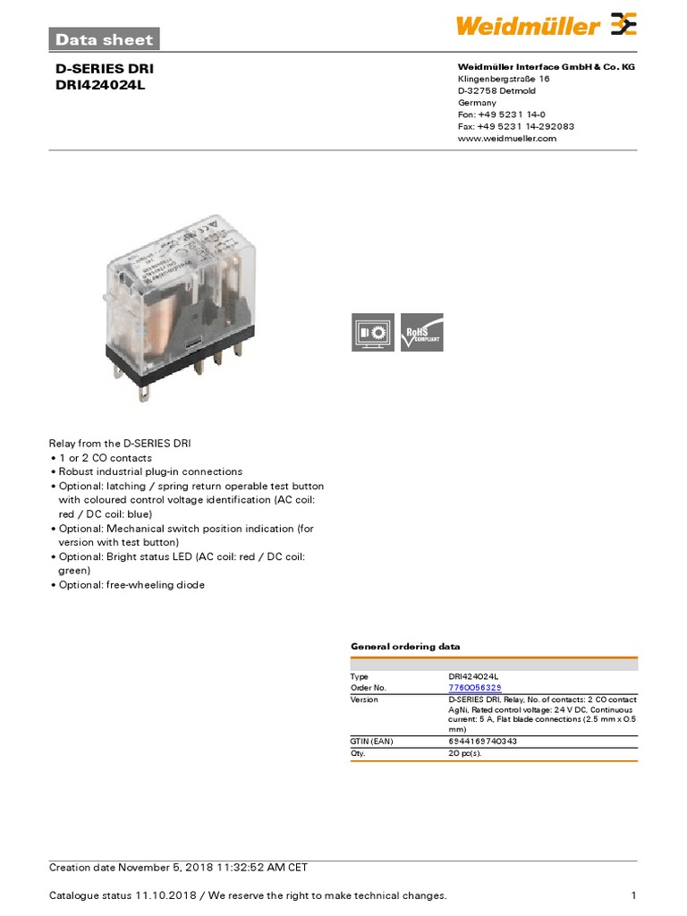 Weidmuller Relay | Download Free PDF | Relay | Insulator (Electricity)
