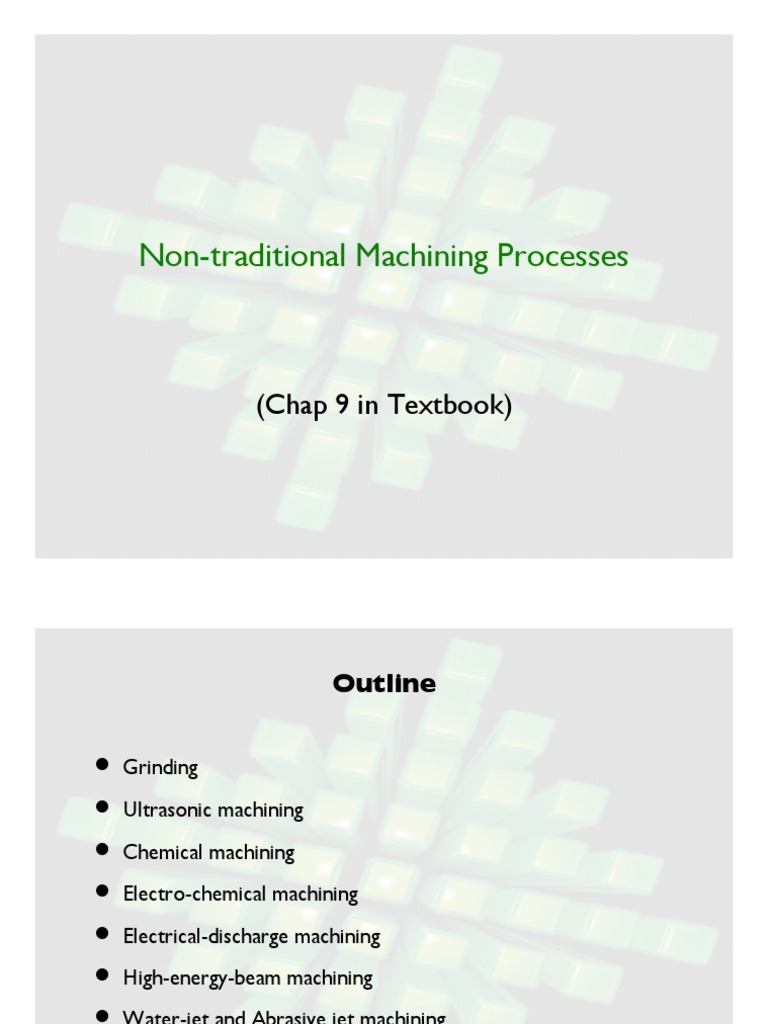 Non-Traditional Machining PDF | PDF | Machining | Grinding (Abrasive Cutting)