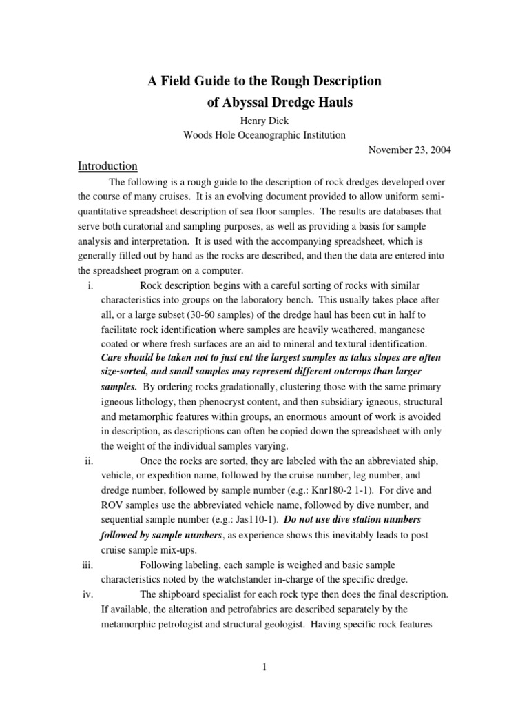 Rock Description Guide | PDF | Basalt | Igneous Rock
