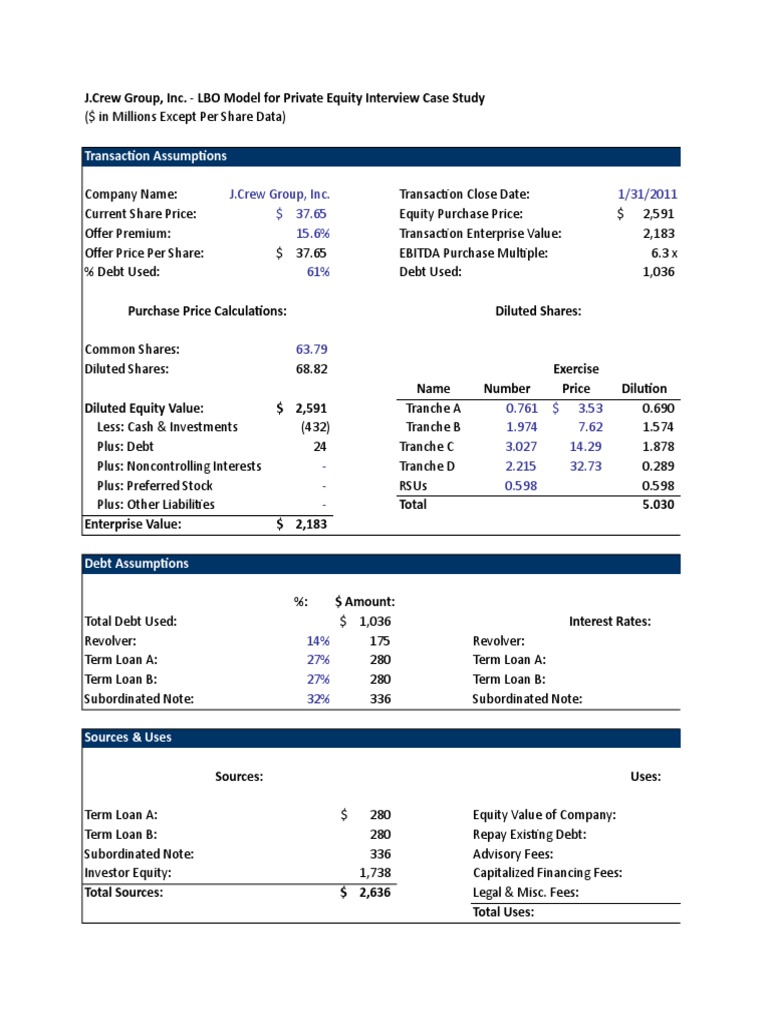 LBO Model - Completed | PDF | Debits And Credits | Goodwill (Accounting)