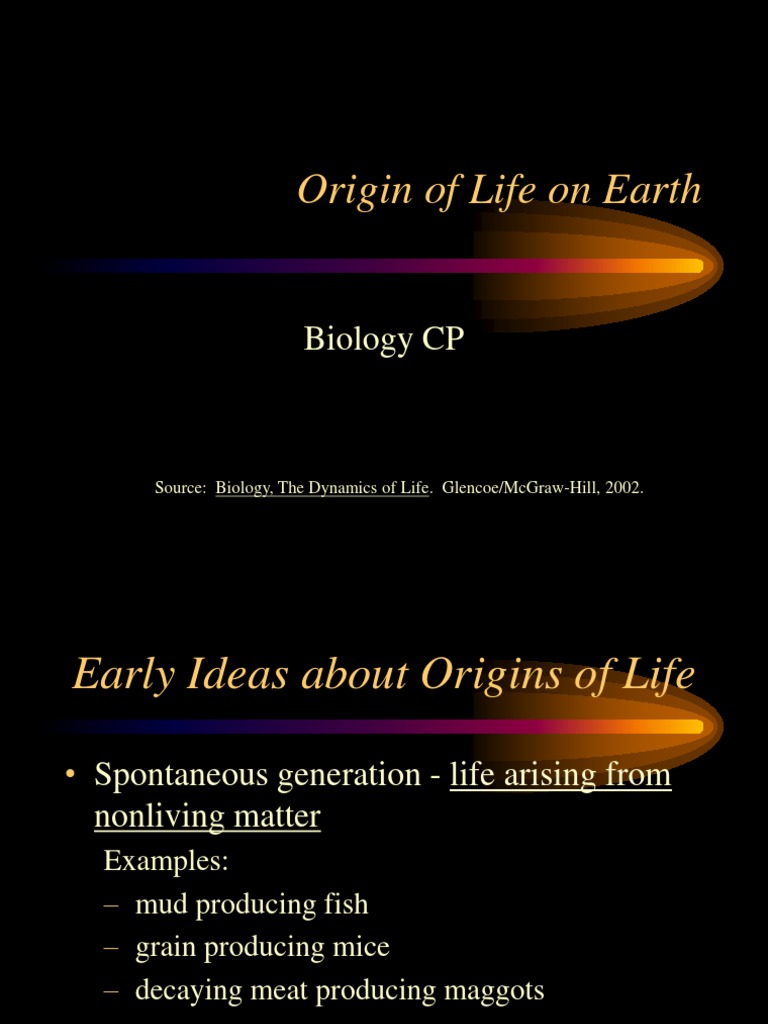 Origin of Life On Earth: Biology CP | PDF | Cell (Biology) | Abiogenesis
