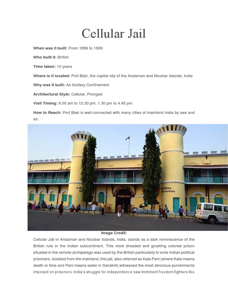 Cellular Jail | PDF | Prison | Prisoners And Detainees