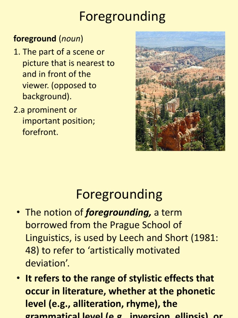 Foregrounding: Foreground (Noun) | PDF | Word | Noun