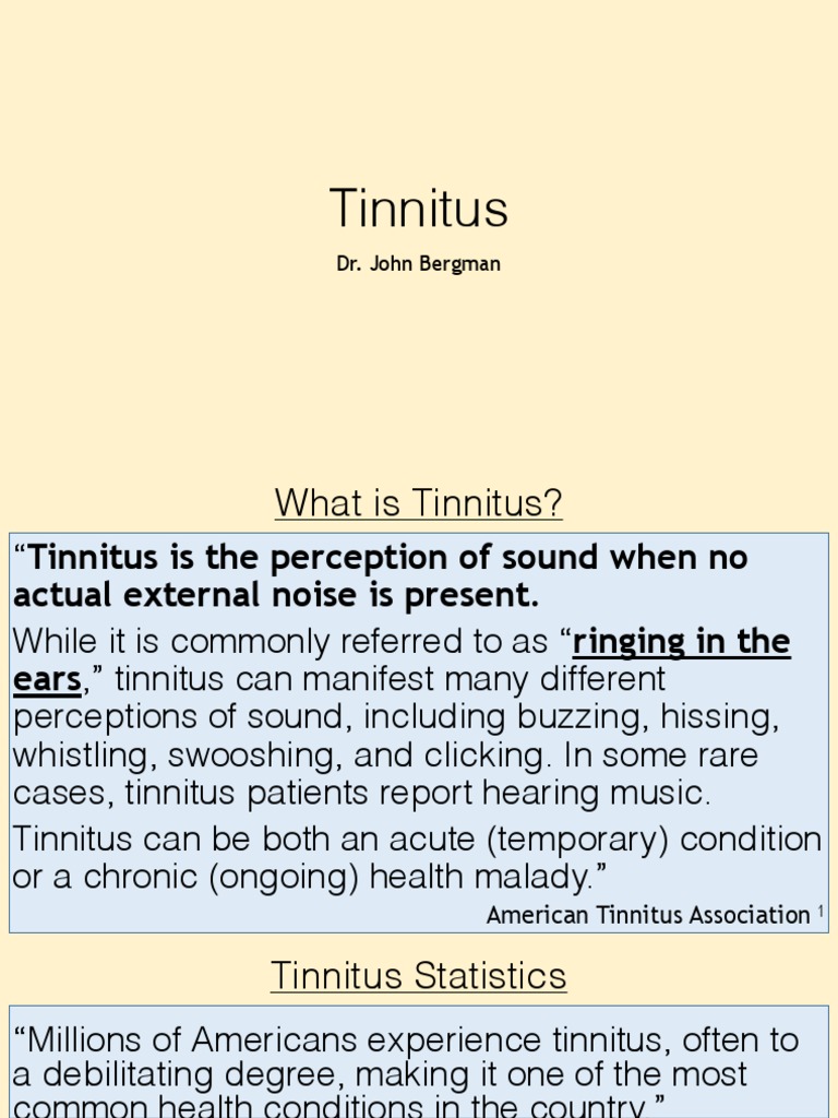 Tinnitus: Dr. John Bergman | PDF | Tinnitus | Nonsteroidal Anti ...