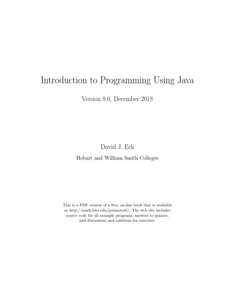 Java Notes 8 Pdf Parameter Computer Programming Software Engineering