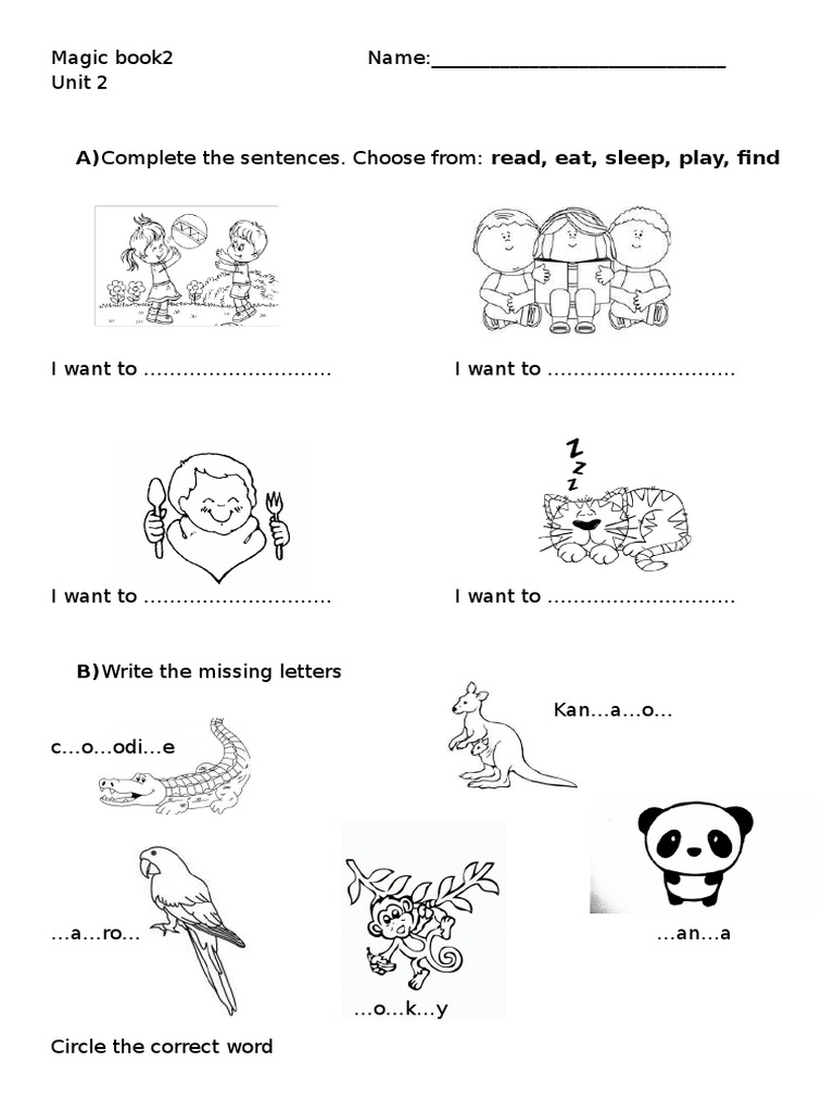 Magic Book 2 Unit 2 Test | PDF