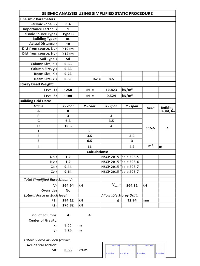 Seismic Analysis Using Simplified Static Procedure: I. Seismic ...
