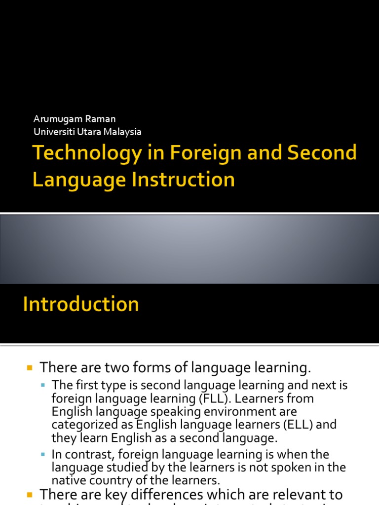 Technology in Foreign and Second Language Instruction | PDF | English ...